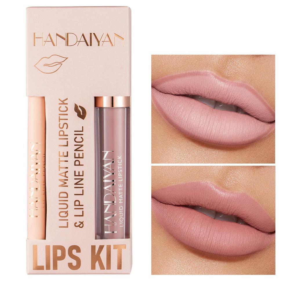 Kit Handaiyan – Labial Mate y Contorno Labial – BellezaPlenitud